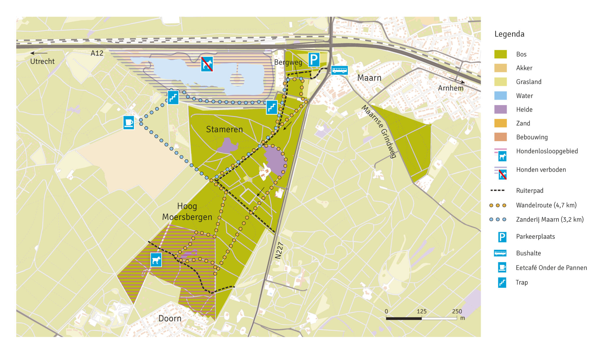Deze route gaat door het bos van Stameren, langs het open veld en een ...